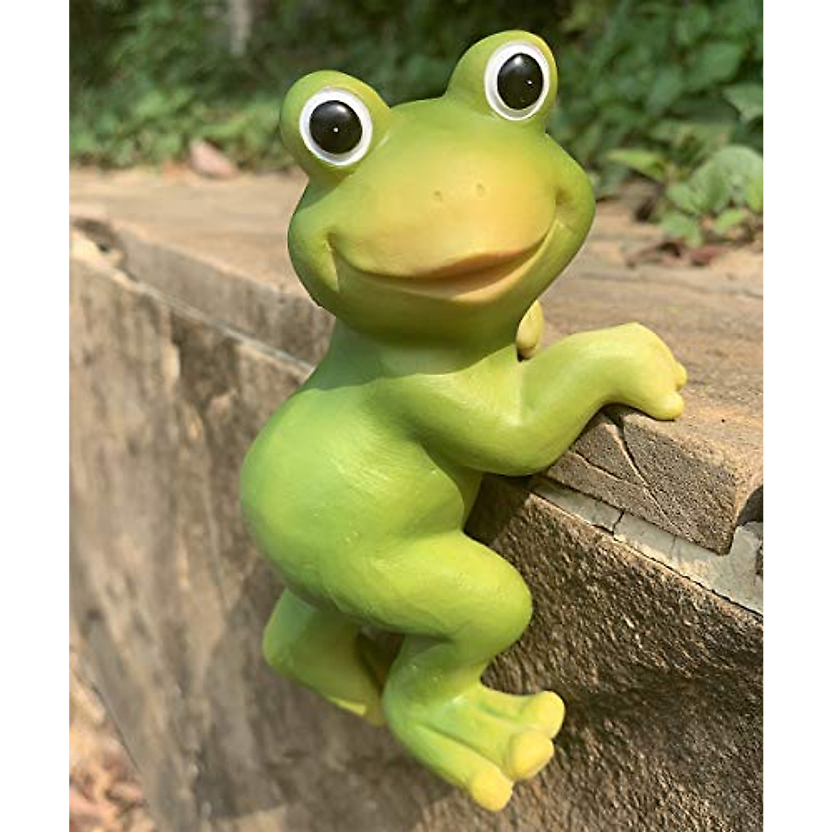 iRonrain Indoor Outdoor Statue Hanging Frog, Garden Mini Art Décor Figurine Ornament for Planter Pots Hanger Porch Patio Lawn (Design A)