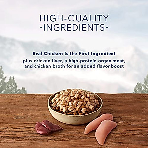 Blue Buffalo Wilderness Trail Toppers Wild Cuts High Protein Natural Wet Dog Food, Chunky Chicken Bites in Hearty Gravy, 3 Oz pouches (Pack of 24)