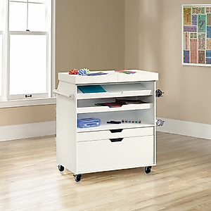 Sauder Craft Pro Series Craft Cart, Soft White finish