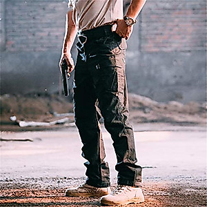MNXOIA Waterproof Tactical Military Pants Men Special Army Combat Cargo Pants Multi Pocket Rip-Stop Cotton Trousers Gray XXL