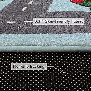 LIVEBOX Soft Kids Rug 4'x6' Carpet Play Mat for Baby Boys Girls, City Life Road Traffic Playroom Rug for Playing Cars Toys, Educational Nursery Rug for Children Bedroom Kids Room