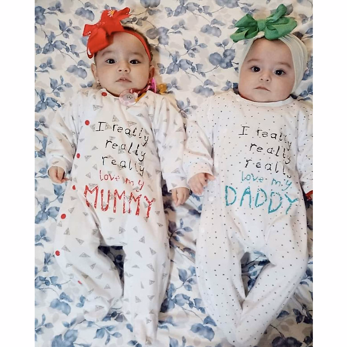 KuKitty Baby Boys Girls Romper I Really Love My Daddy and Mummy Print Jumpsuit (Daddy, 0-3 Months)