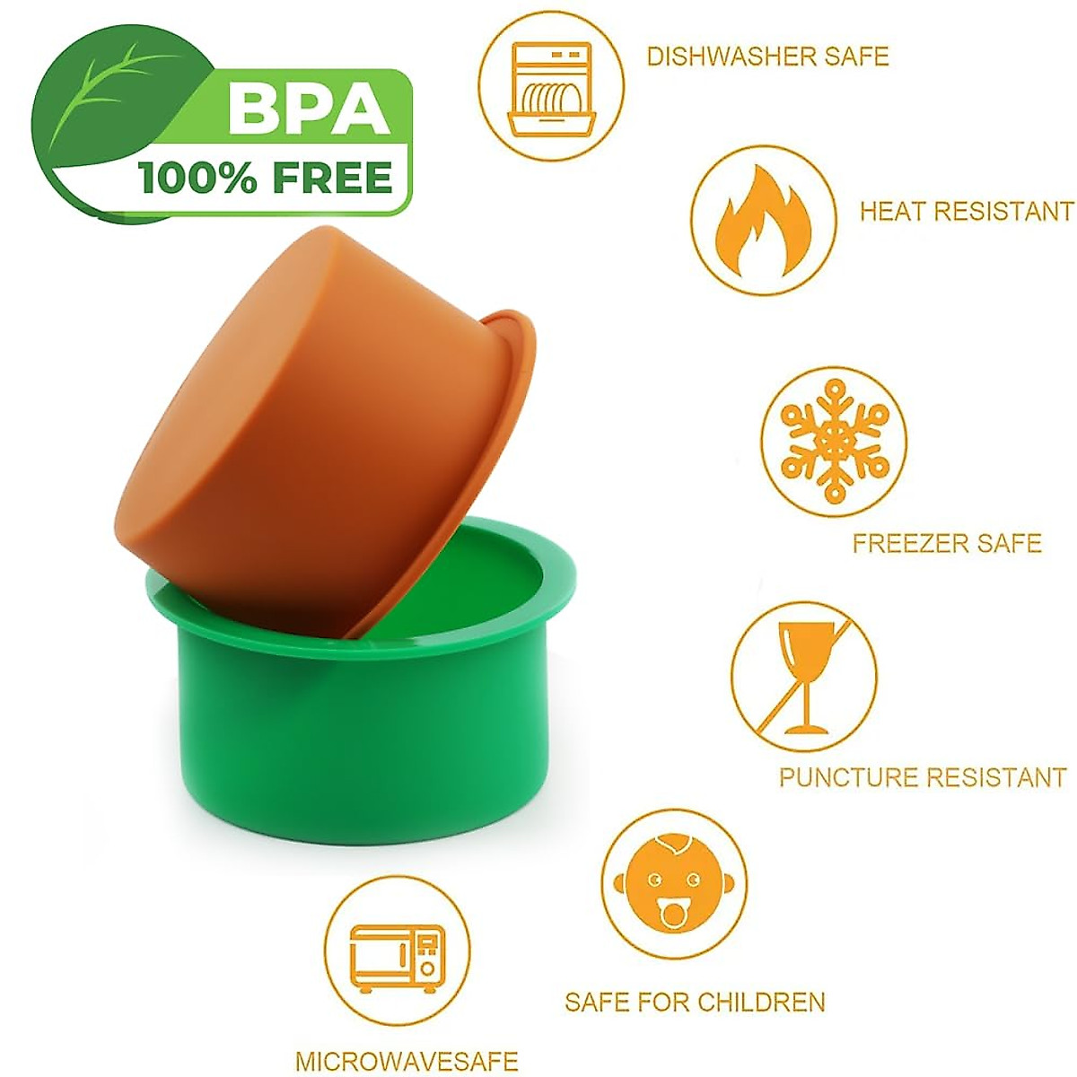 AILEHOPY 4 inch Mini Cake Pans-6Pack Round Cake Baking Pan Silicone Smash Cake Pans, Nonstick Cake Molds for Muffin,Cupcake and Mini Cake Mousse Dessert