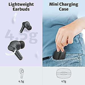 Senso Orbits Wireless Earbuds Bluetooth Headphones With Compact USB-C Quick Charging Case, Premium Sound Deep Bass Ear Buds, 4 Mics ENC Noise Cancelling for Clear Calls, IPX Waterproof for Gym Running