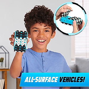 WowWee Power Treads Hyperdrive Zipline Car Set – Race Track Playset Includes 1 Vehicle and 60+ Pieces