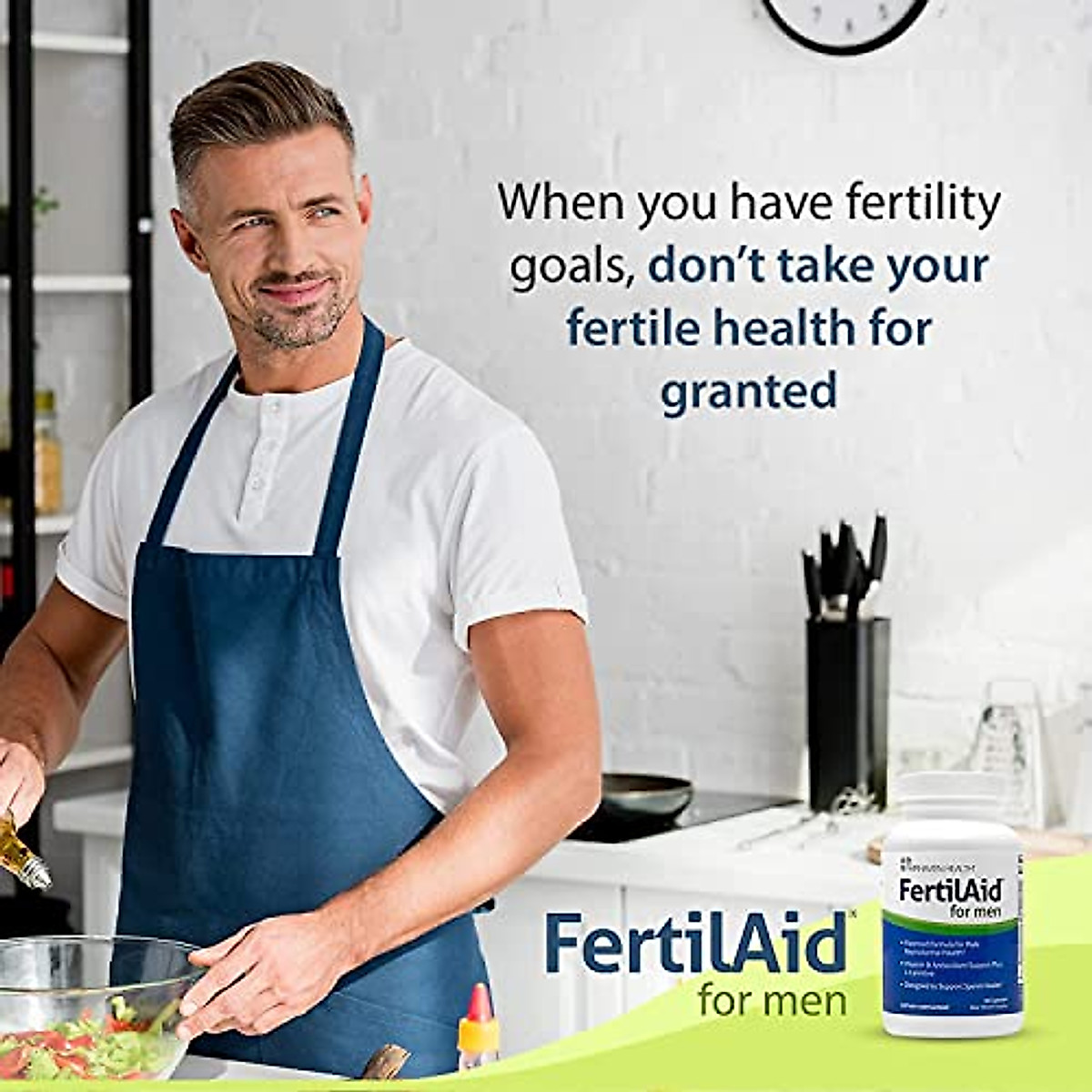 FertilAid for Men - Male Fertility Supplement - Male Count and Motility Support - Targeted Fertility Ingredients and Men's Vitamin Blend, 90 Capsules, 1 Month Supply