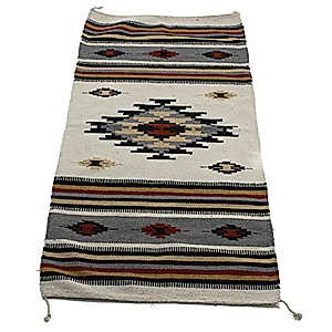 Onyx Arrow Southwest Area Rug, 32 x 64 Inches, Center Diamond, Cream/Black/Multi