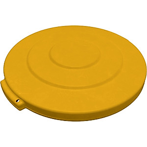 SPARTA Bronco Trash Can Lid, Round Waste Container Cover, Polyethylene, 20 Gallons, Yellow