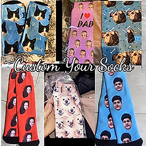 InterestPrint Custom Photo Socks, to Men Women with Love Funny Socks Turn Your Face into Socks