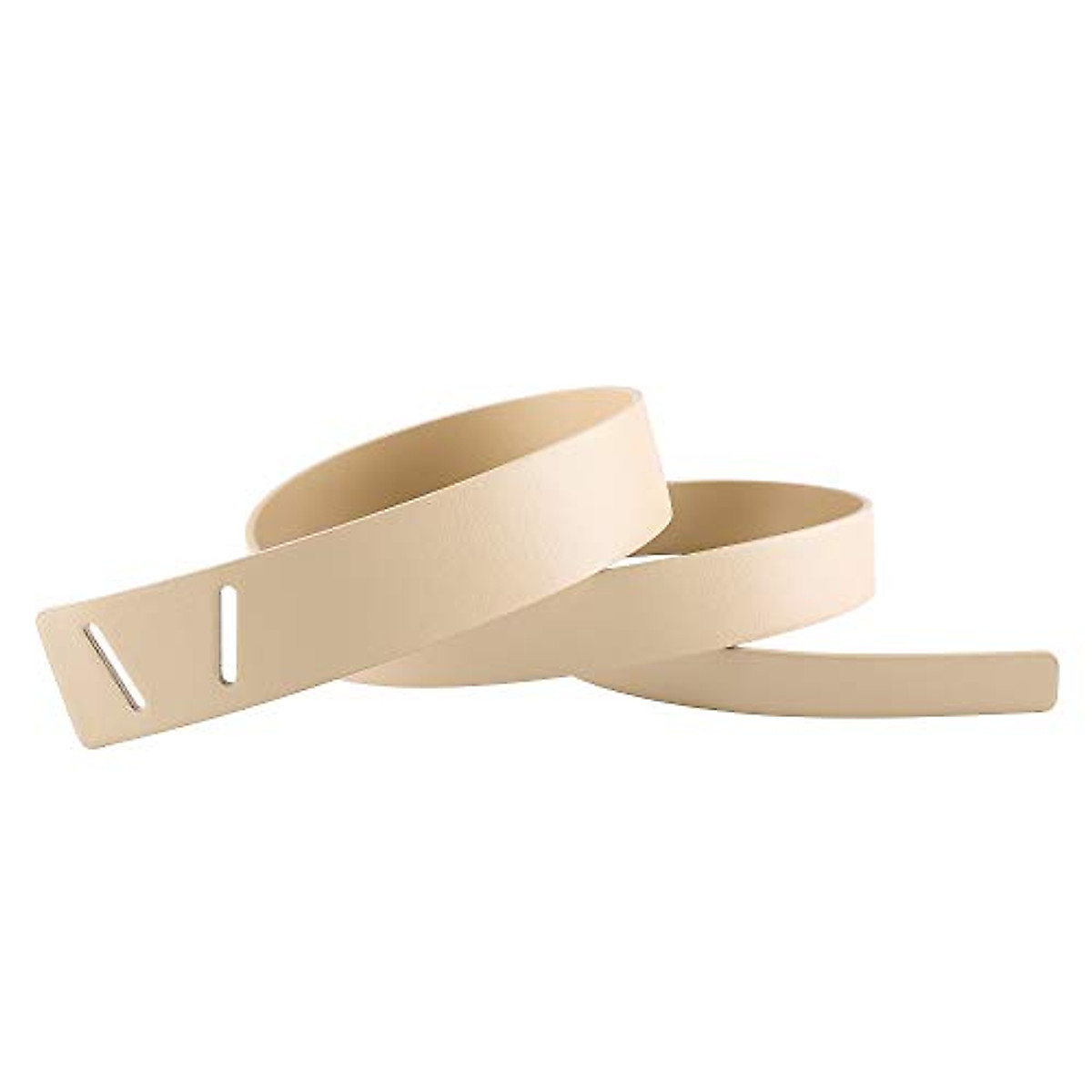CHIC DIARY Women Fashion Knot Belt for Dress Jeans PU Leather Tie Waist Belt No Buckle Cinch Belt (Beige)