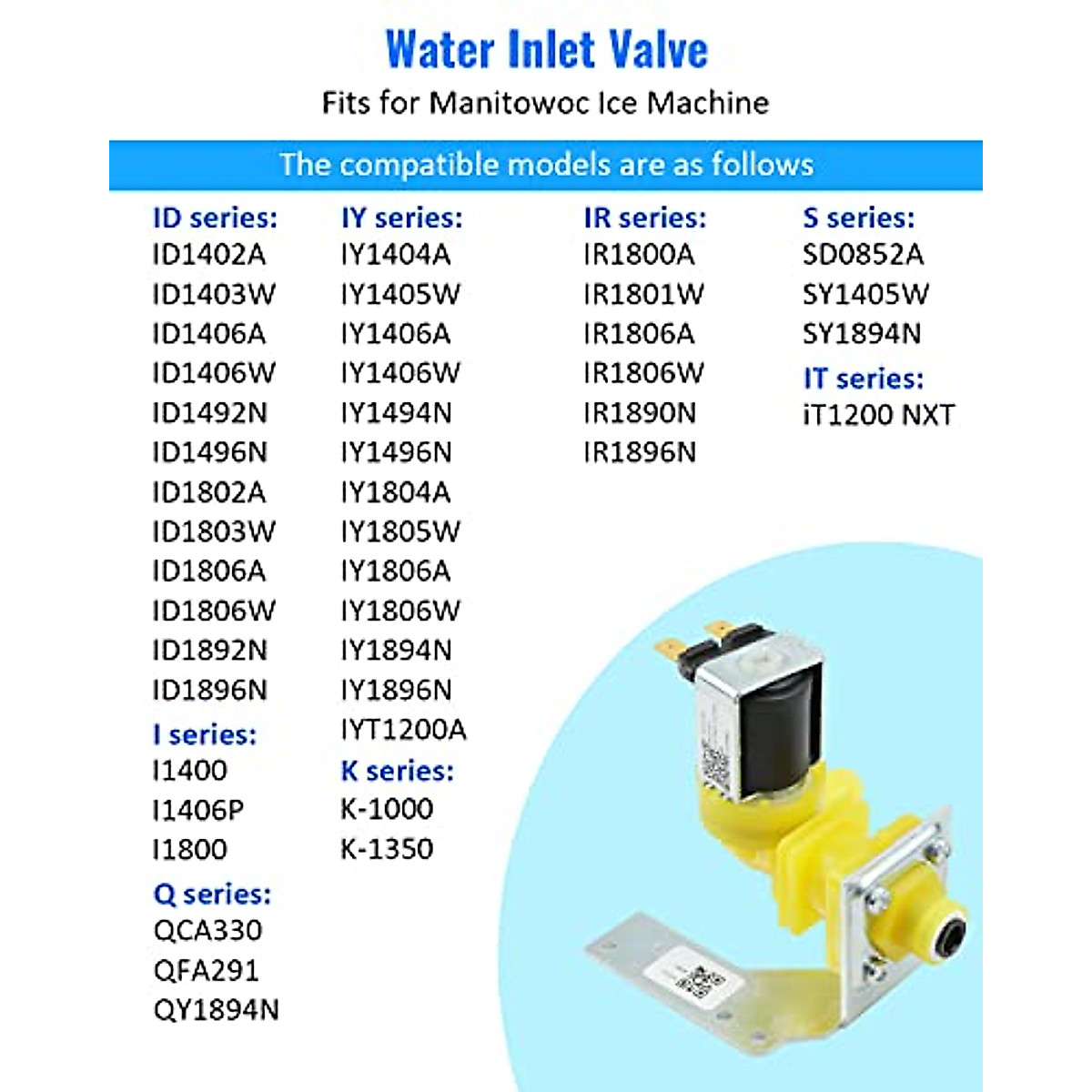 000009121 Ice Machine Water Valve Replacement Kit Fits for for Manitowoc Ice Machine