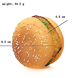 Xelue FF 2 Pcs Cute Safe Latex Extremely Squeaky Chew Molar Dog Toy with High Bounce for Dental Teeth Cleaning Training & Playing (Hamburger&Chips)