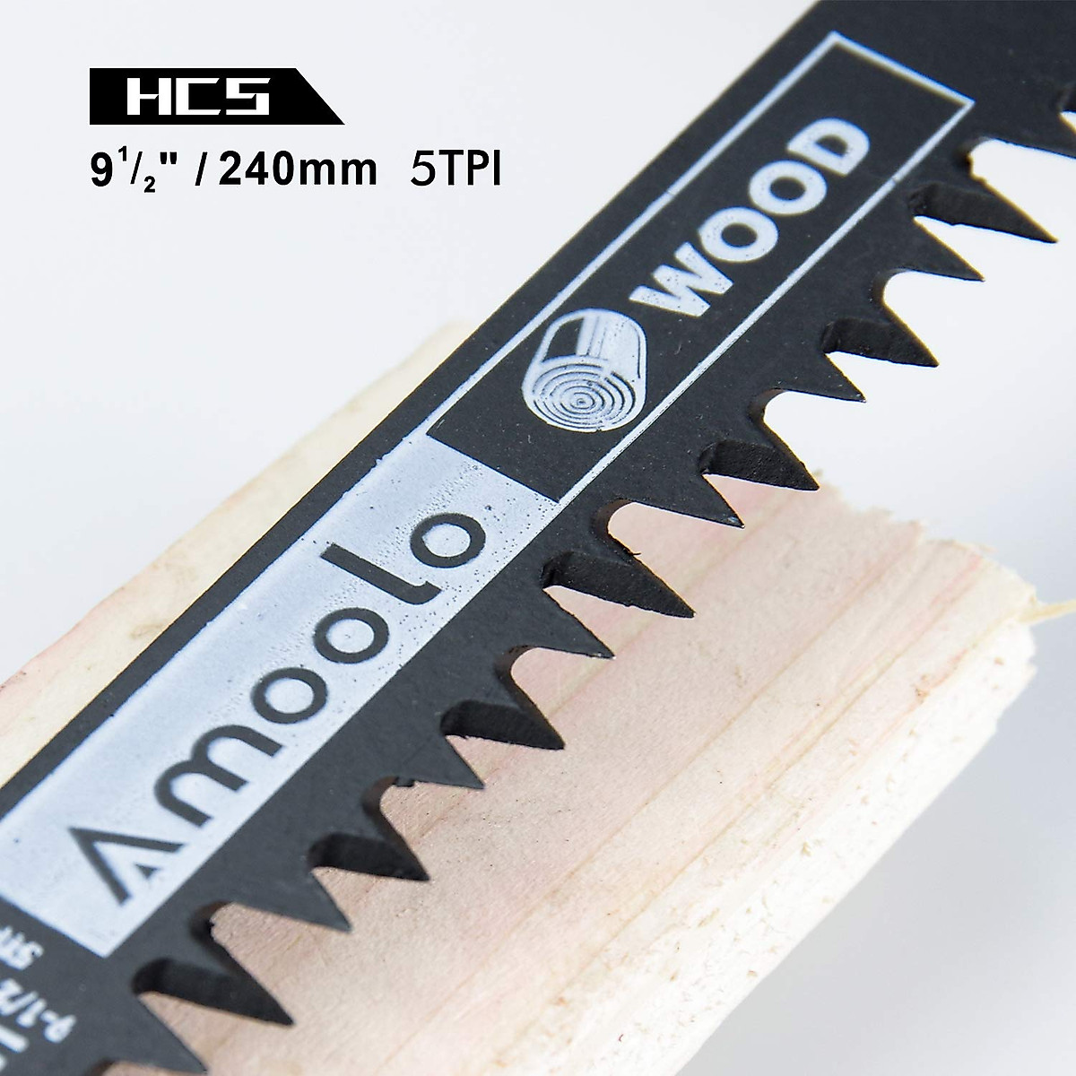 amoolo 9-1/2'' Wood Reciprocating Saw Blades, Cutting Sawzall Pruning Blades (6Pcs/5TPI)