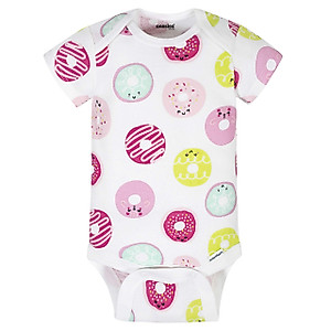 Onesies Brand Baby Girl's 8-Pack Short Sleeve Mix & Match Bodysuits, Pink Sweet Treats, 6-9 Months