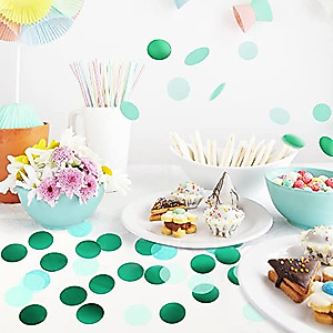 VCOSTORE Tissue Paper Confetti Circles - Round Confetti Dots，Large Table Confetti for Wedding Birthday Party Decoration and Gift Box decoration, 5000 pieces -Green Confetti