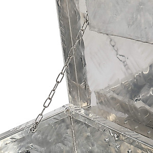 MOTORHOT 50" L x 14" W x 10" H Aluminum Truck Bed Tool Box, Diamond Plate Toolbox Square Storage Organizer with Side Handle for Pickup, RV, Trailer Toolbox, Silver