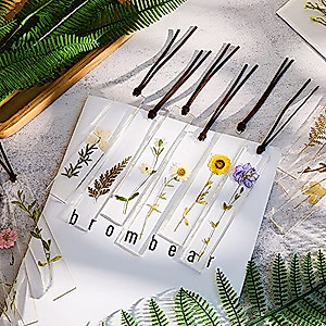 12 Pieces Resin Floral Bookmark Handmade Dried Flower Bookmark Presents for Kids Woman Teacher Students Reading Planner Book Club