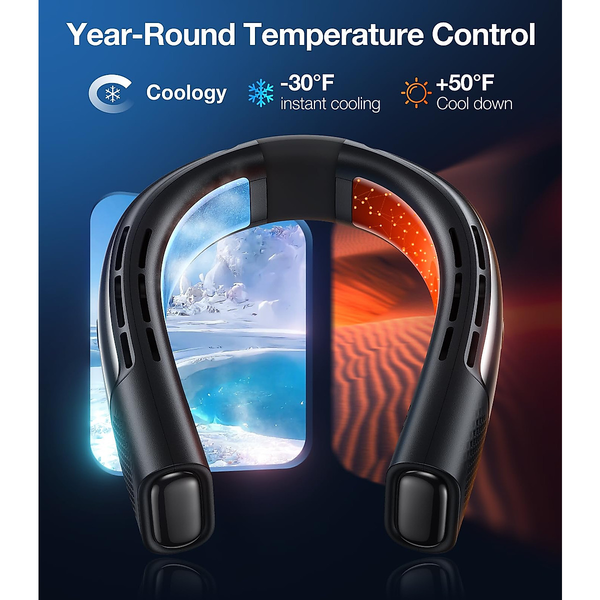 TORRAS COOLiFY 2S【Extended Battery Version】 Neck Air Conditioner 【28 Hrs Cooling】, Portable Personal Cooler Neck Fan, App Control Rechargeable Neck Fans that blow cold air for travel