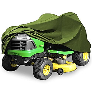 North East Harbor NEH Deluxe Riding Lawn Mower Tractor Cover Fits Decks up to 62" - Green - 190T Polyester Taffeta PA Coated Water and Sunray Resistant Storage Cover - 82" L x 50" W x 47" H