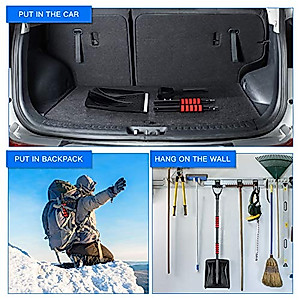 Yardwe 42" Snow Shovel with D-Grip Handle, Collapsible Snow Sand Mud Removal Tool | Detachable Four-Piece Construction Snow Shovel for Garden,Camping, Car and Other Outdoor Activities (Snow Shovel)