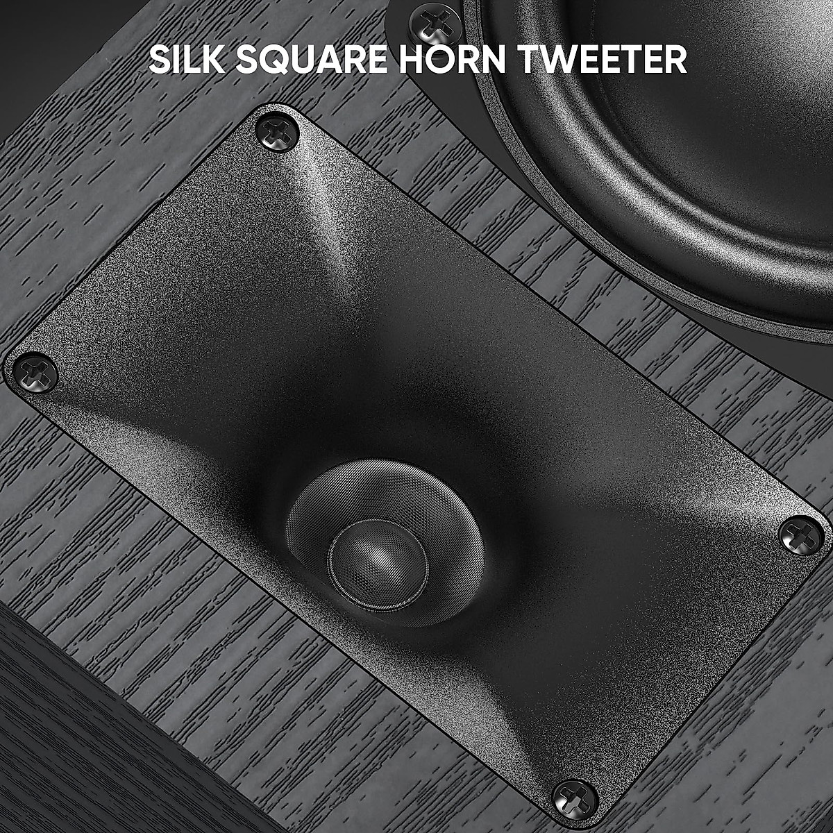 Saiyin Passive Bookshelf Speakers for Desktop Stereo or Home Theater Surround Sound, 3.5-Inch Woofer with Horn Tweeter, 2-Way Passive Near-Field Monitor Speakers, Wall Mountable,Without Speaker Wire