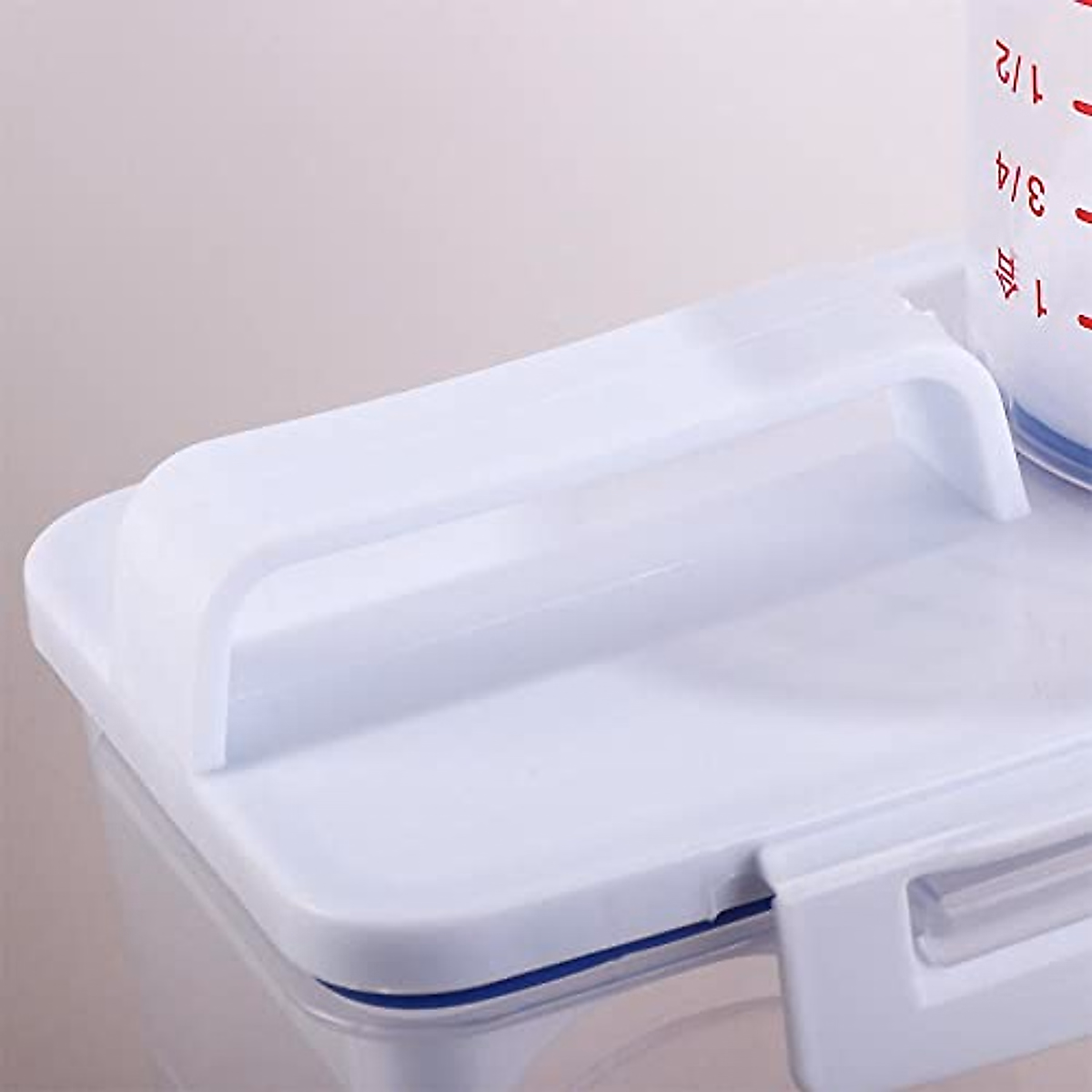 Rice Storage Box With Measuring Cup, Portable Rice Box Rice Cylinder Water-Proof Household Powder Jar Bean Flour Barrel
