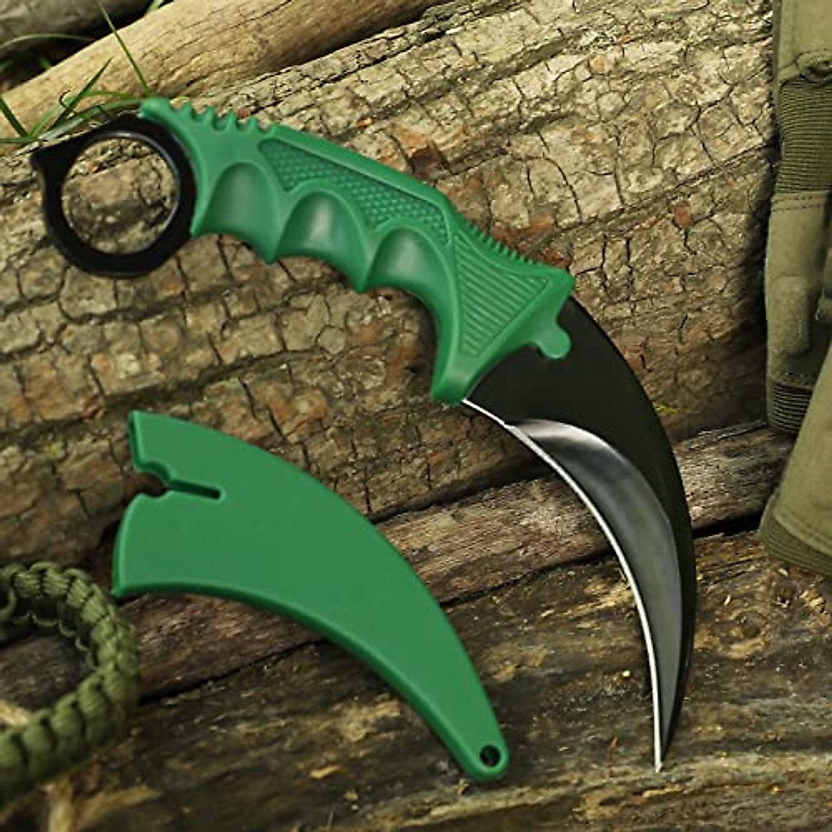 Dispatch Karambit Knife Fixed Blade Tactical Camping Tool, Outdoor Hunting Knife Claw Knife Shop Knives with Sheath and Cord, Suitable for Hiking, Adventure, Collection