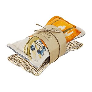 Mud Pie Fall Fabric Sponge Set of 2, Gray Check, 5.75" x 3.25"