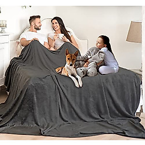 Oversized King Blanket 120x120 - Extra Large Blanket - Biggest Blanket in the World - 10x10 Family Blanket - Super Cozy Fleece Throw - Huge Blanket for Bed - Biggest Gift of 2023 (Dark Gray)