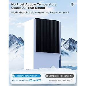 Dehumidifier for Basement with Drain Hose, EasyAcc 2024 Newly [ Rotary 10X Fast Dehumidification/1500 Sq. Ft/Timer/3000ml Per Day] 2 Modes Quiet Portable Dehumidifier for Bedroom Bathroom Large Room