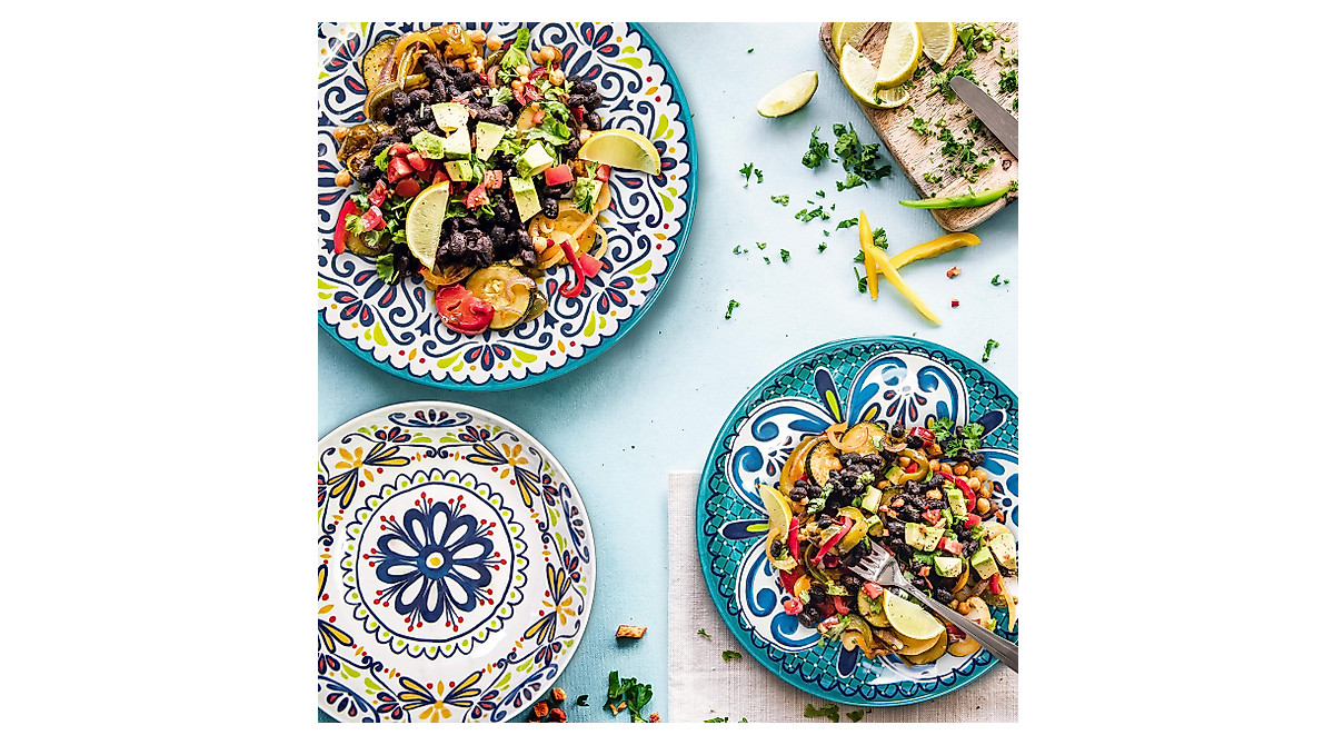 Zak Designs Melamine Dinnerware Set for 4 | Durable & Stylish