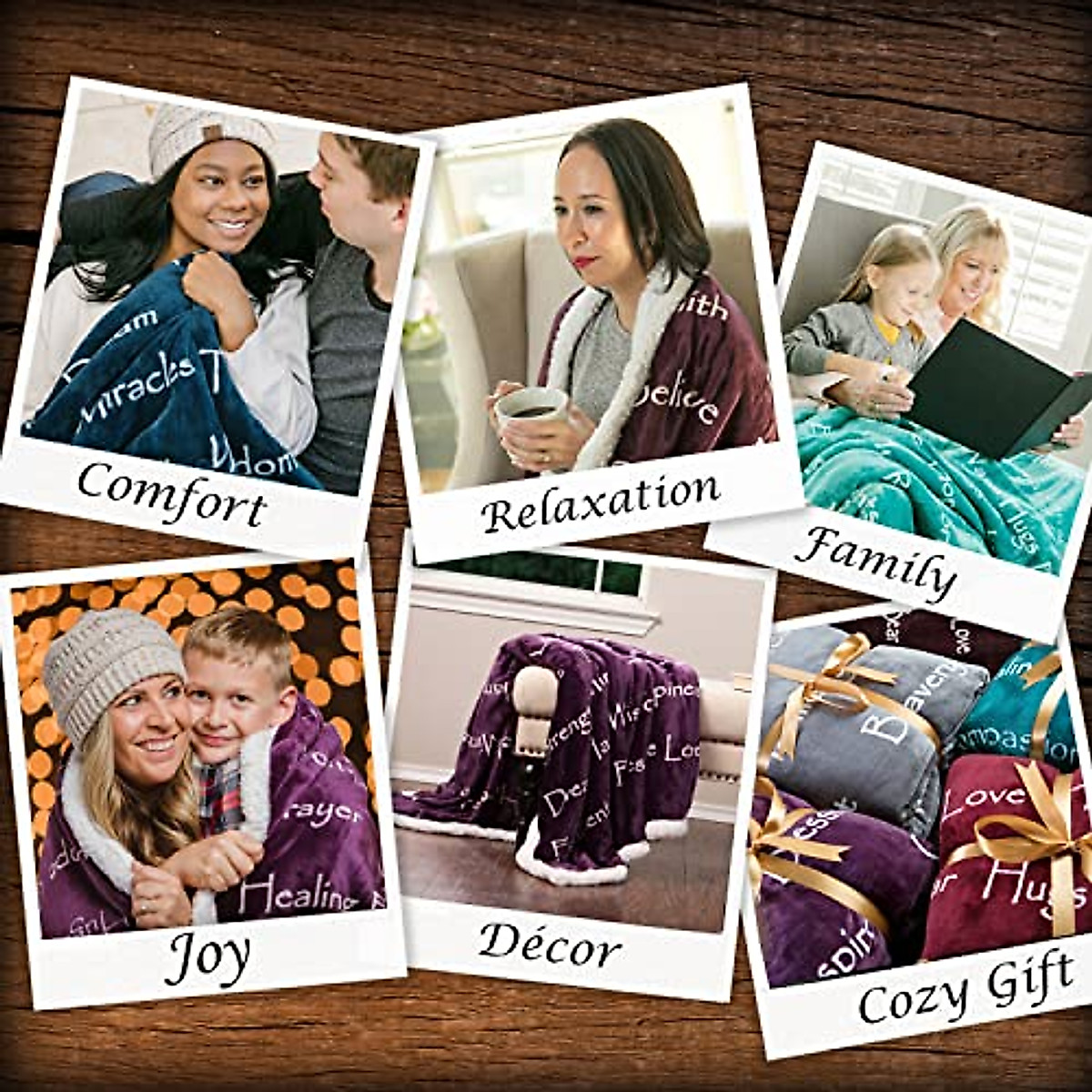 Chanasya Healing Warm Hugs Gift Throw Blanket - Sympathy Gift Breast Cancer Chemo Survivor Get Well Caring Gifts - Comfort Purple Gift Blanket for Love Support Women Friend - Aubergine