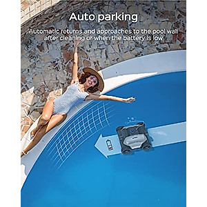 WYBOT 2023 Latest Cordless Robotic Pool Cleaner, Pool Vacuum for Above Ground Pools, with 120-130mins Working Time, Strong Suction, LED Indicator, Ideal for Pools Up to 1000-1300 Sq.ft
