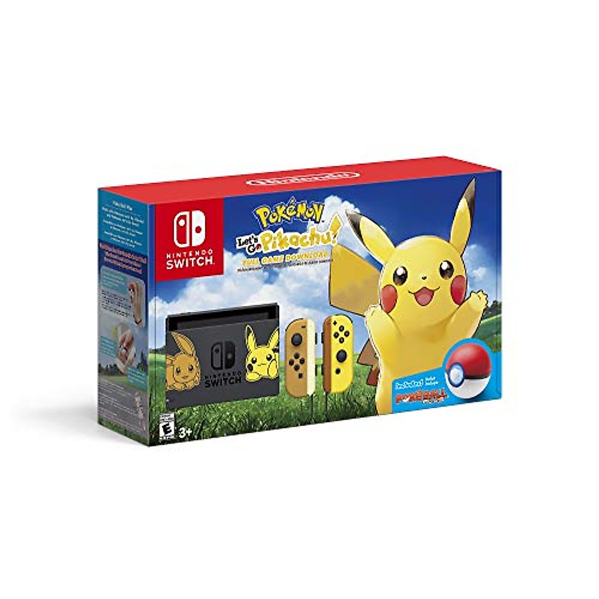 Nintendo Switch Console Bundle- Pikachu & Eevee Edition with Pokémon: Let's Go, Pikachu! + Poke Ball Plus