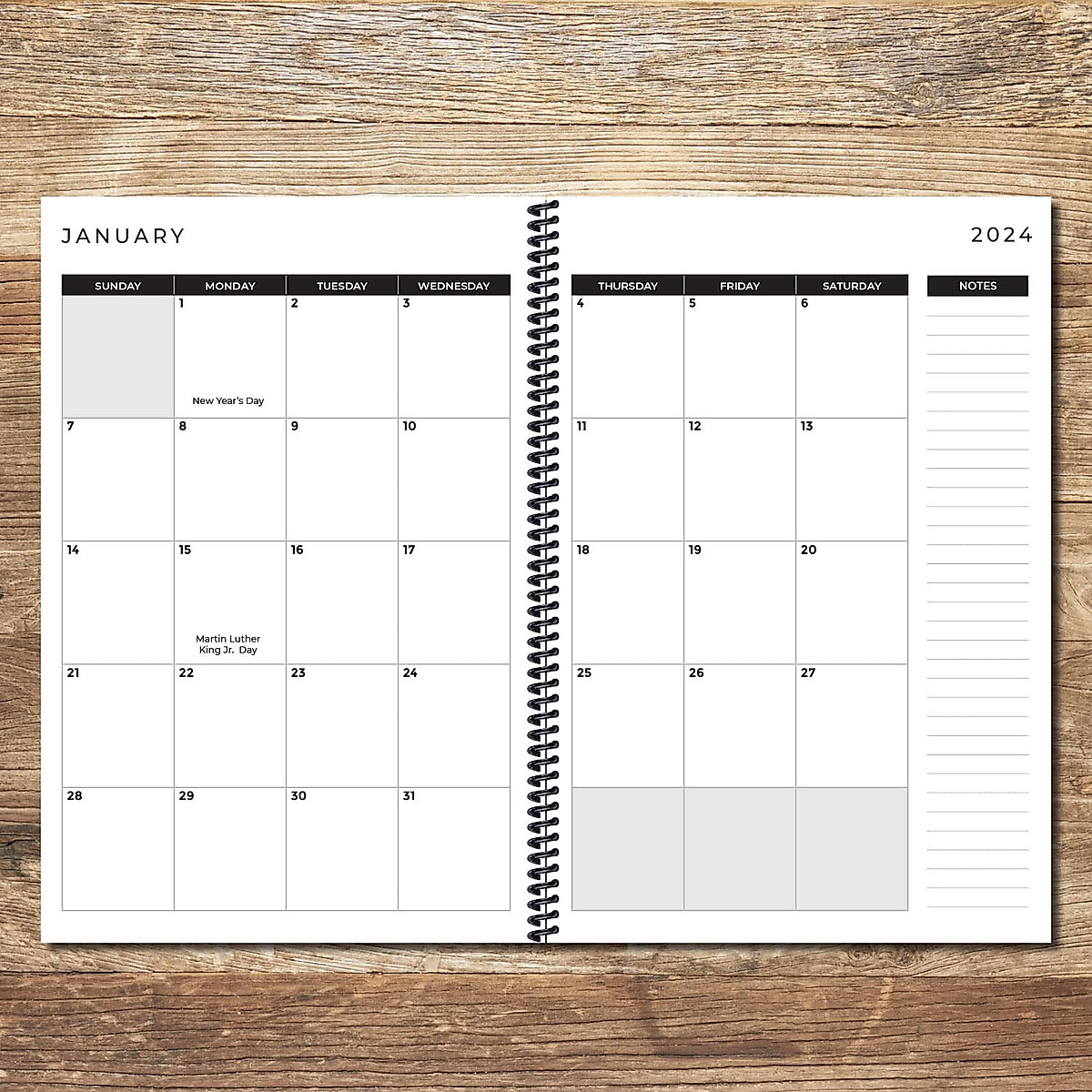 2024-2025 Monthly Planner, Jan-Dec, 7"x10", 100lb Cover, Spiral Bound, 2 Year Calendar Great For Home, Office & School Scheduling