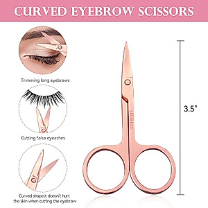 Tweezers Set-6 Pieces Professional Stainless Steel Tweezers with Leather Case for Women and Men Slanted and Pointed for Eyebrows, Facial Hair, Ingrown Hair and Blackheads Removal