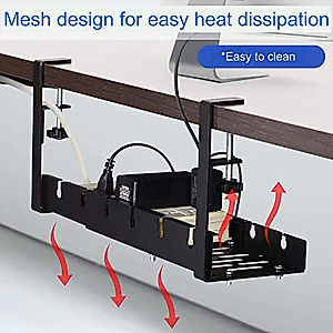 desktop cable management –under desk cable with Adhesive Cable Clips, Cable Hooks, Hook and Loop Cable Holder – Cord Organizer for Desk, Reception, Office – Adjustable Wire Holder (Black)