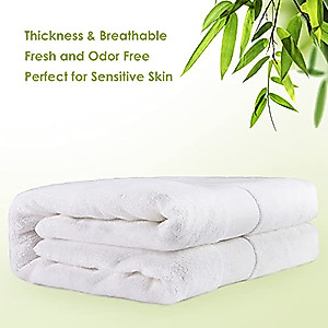CANFOISON Bamboo Bath Sheet for Body, 1 Pack White Extra Large Bath Sheet Towel for Adult Kids Baby Luxury Super Soft Highly Absorbent Oversized Bathroom Towels 35" x 70"