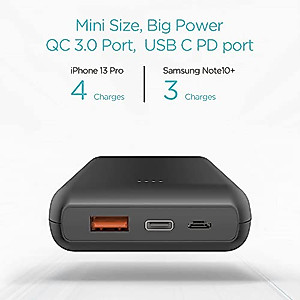 Keymox Portable Charger,KEYMOX 10000mAh Power Bank with Quick Charge 3.0 Technology and 18W USB-C Power Delivery, High-Capacity External Battery Pack Compatible with iPhone, Samsung, iPad, and More.