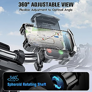 APQZHO Motorcycle Phone Mount Bike Phone Holder for Bicycle - [Anti-Shake] [Stable & Sturdy] 2023 Newest Aluminum Alloy Motorcycle Phone Holder Mount Compatible with iPhone, Samsung, All Cell Phones