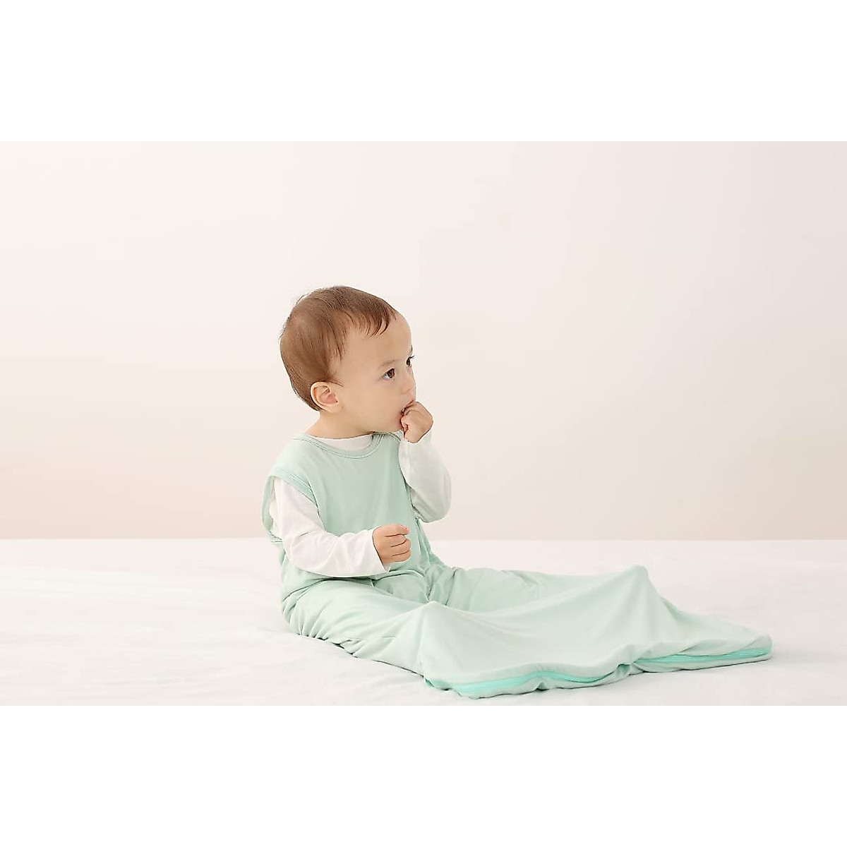 Unisex Baby Viscose from Bamboo Sleep Sack Sleeping Bag Infant Boys Girls Wearable Blankets, 0.5 TOG(Dusty Blue, 6-18M)