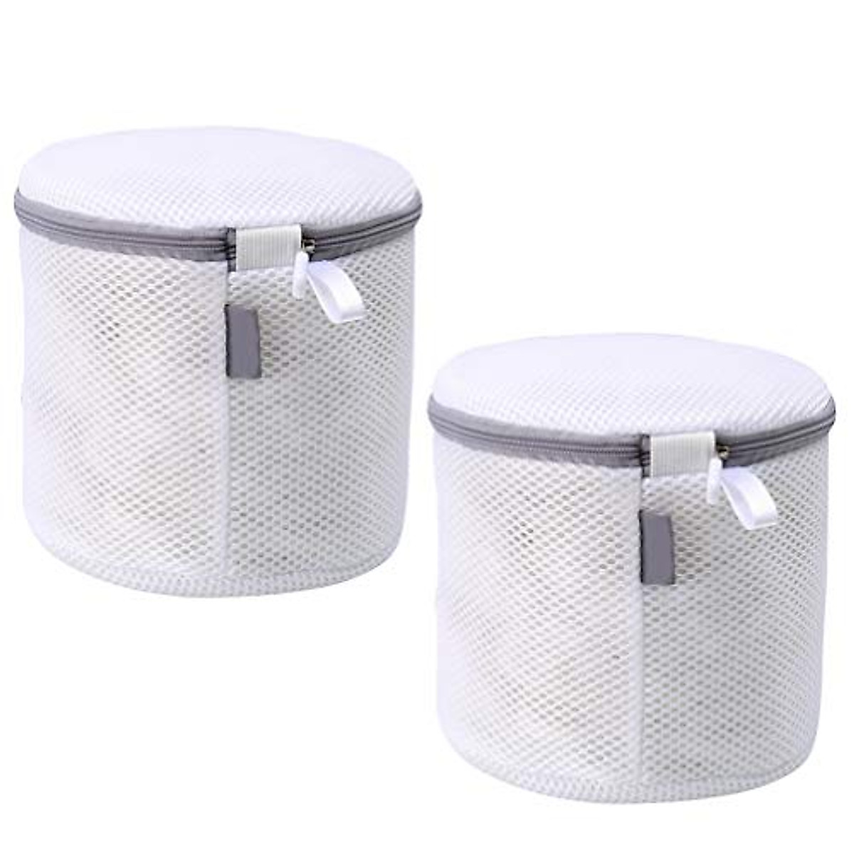 TOPBATHY Laundry Wash Bag Mesh Pouches for Bra Underwear Stockings Blouse Shoes Reusable Washer Protector Baby Kids Girls Clothing with Zipper 2pcs (White)