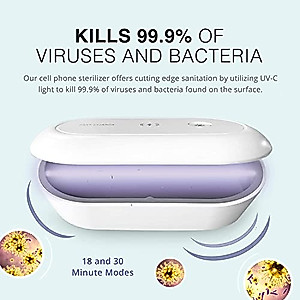 UV Phone Sanitizer and Charger by Johns Avenue. Fits Phone, Credit Cards, Keys, Cash. Cell Phone Sanitizer Can be Used in The Car on The Way Home - No Need to Bring Germs Home