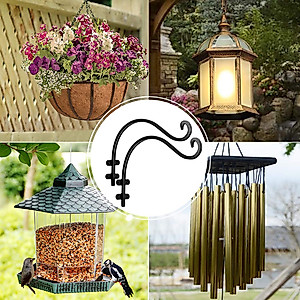 Maosen 16 Inch Plant Hangers Outdoor 2 Pack Black, Heavy Duty Plant Hanging Bracket Hook for Flowers Baskets Planter Pots Bird Feeder Lanterns Wind Chimes Outdoor Indoor