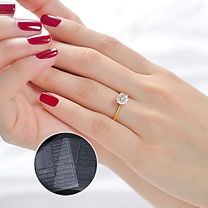 WILLBOND Ring Size Adjuster for Loose Ring Clear Invisible Ring Size Reducer Jewelry Guard Sizer Loose Ring Tightener Fit Any Rings for Preventing Ring from Loosening and Slipping Off (9 Sheets)