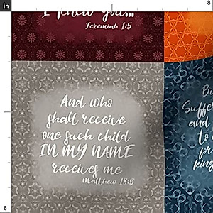 Spoonflower Fabric - Bible Verse Wholecloth Cheater Quilt Baby Christian Bible Verse Printed on Petal Signature Cotton Fabric Fat Quarter - Sewing Quilting Apparel Crafts Decor