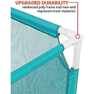 KITLIFE Pool Storage Bin, Pool Toy Storage Cart, Durable UV Resistant Fabric Resists Fading and Cracking, Medium Size 36 x 36 x 24, Bonus Mesh Bag Included Teal