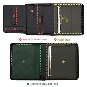 Enjoy Myself Stamp and Die Cut Storage Binder Embossing Folder and Stencil Organizer with Magnetic Sheets and Storage Pocket for Craft Scarpbooking Supplies and Stationery, 2 H × 12.5 W × 10 D (Black)