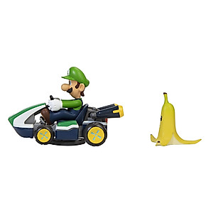 Super Mario Spin Out 2.5" Mariokart - Luigi Racer Vehicle