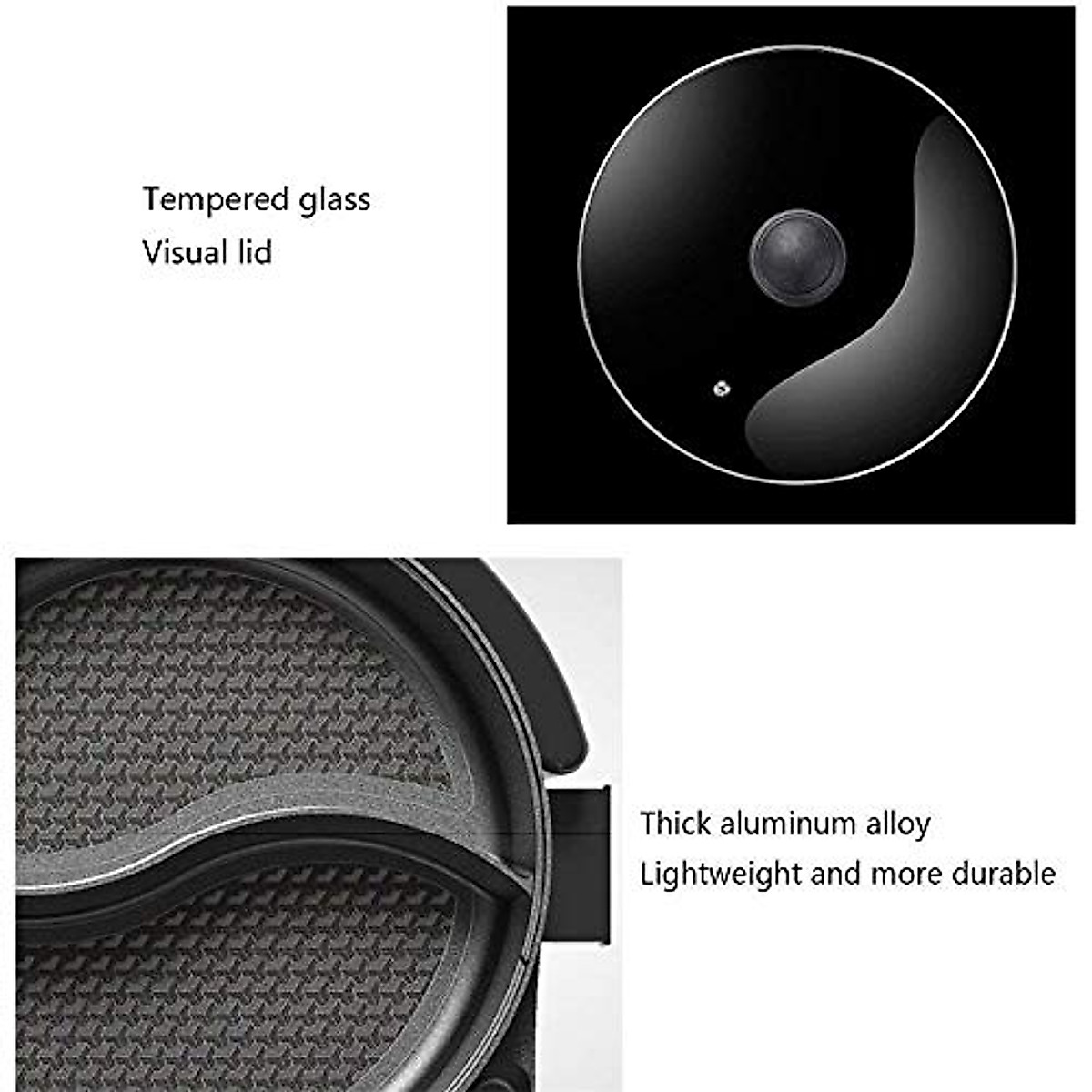 SEAAN Hot Pot with Grill, Hotpot Pot Electric Grill Indoor Shabu Shabu Pot Korean bbq Grill Smokeless, Separate Dual Temperature Contral, Capacity for 2-12 People, 110V